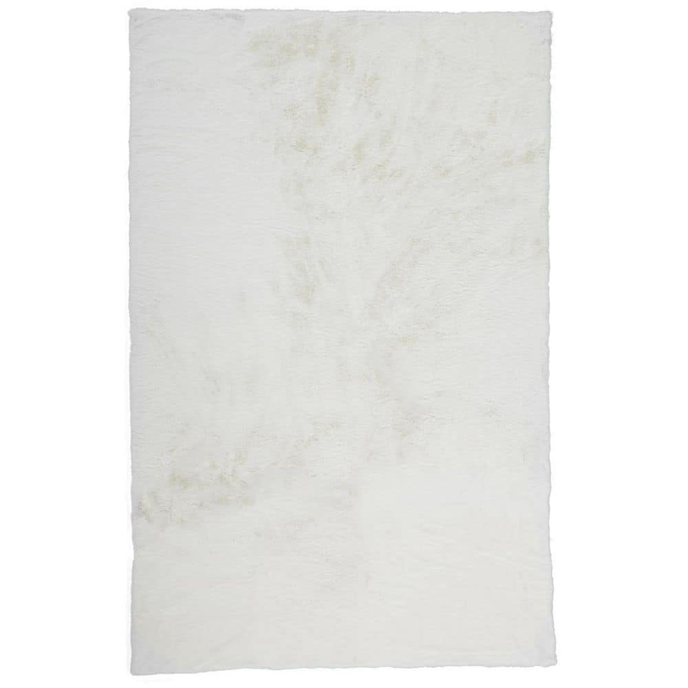 HomeRoots 2 ft. x 8 ft. White Solid Color Area Rug 2000514279 - The ...