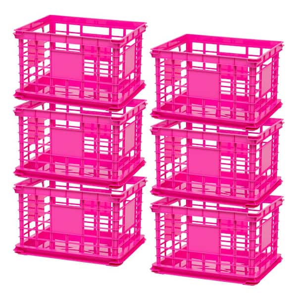 IRIS Multi-Purpose Letter and Legal Size File Crate in Pink (6-Pack) 585807