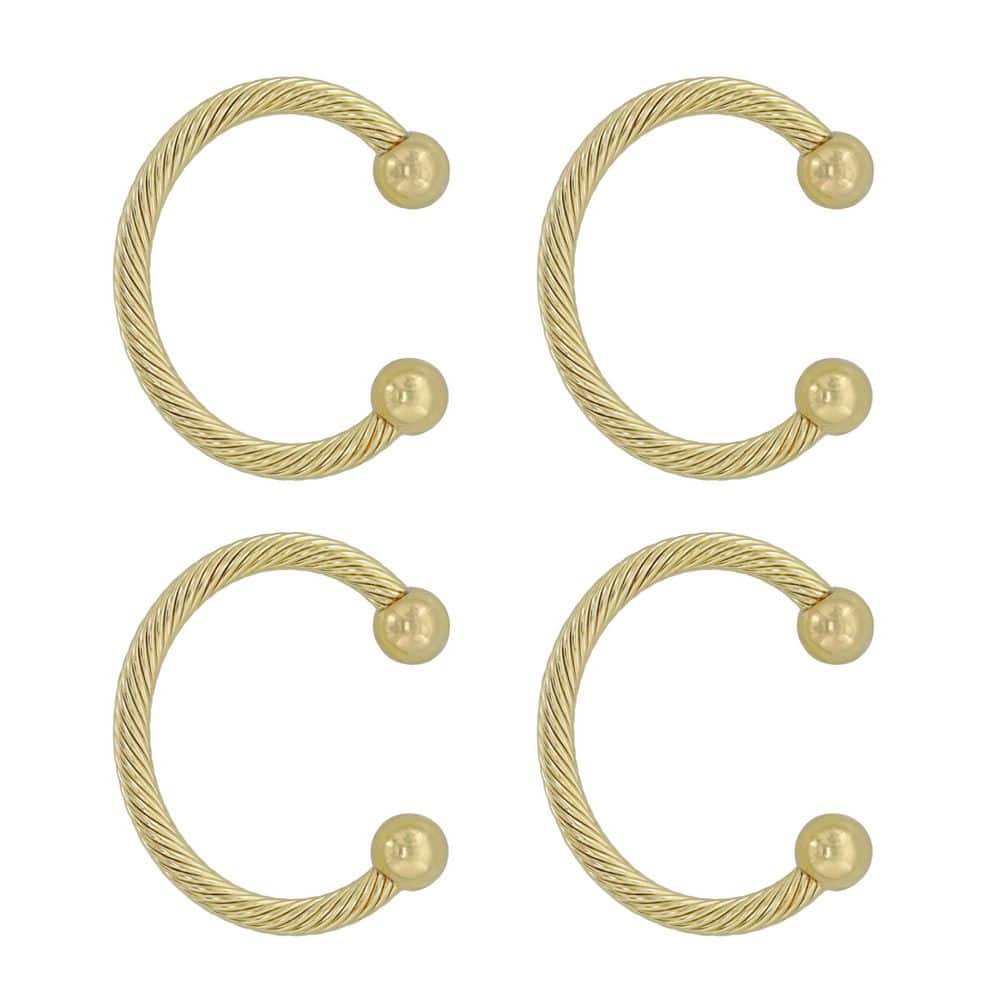 Haute Decor 3.1 in. Gold Metal Mantle Clip Chic Stocking Holder 4-pack ...