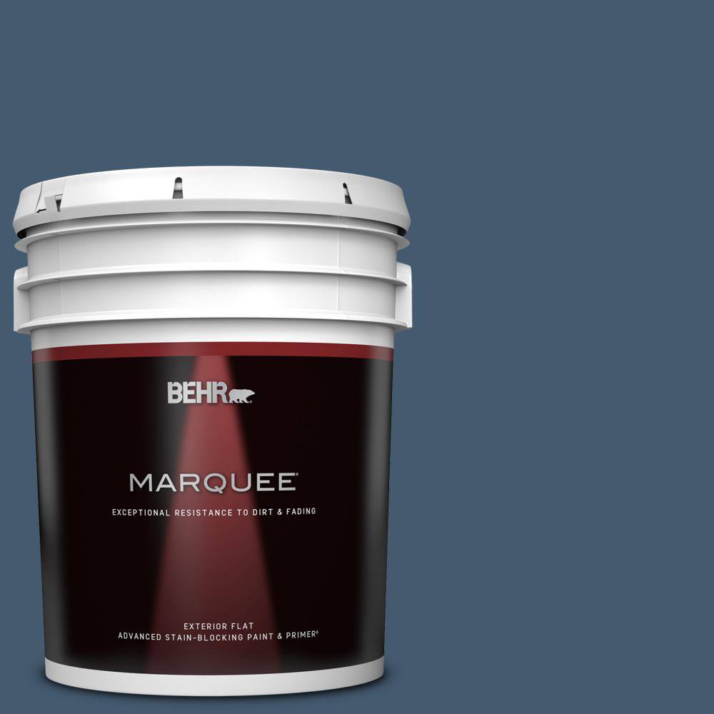 BEHR MARQUEE 5 gal. #S500-7 Infinite Deep Sea Flat Exterior Paint ...