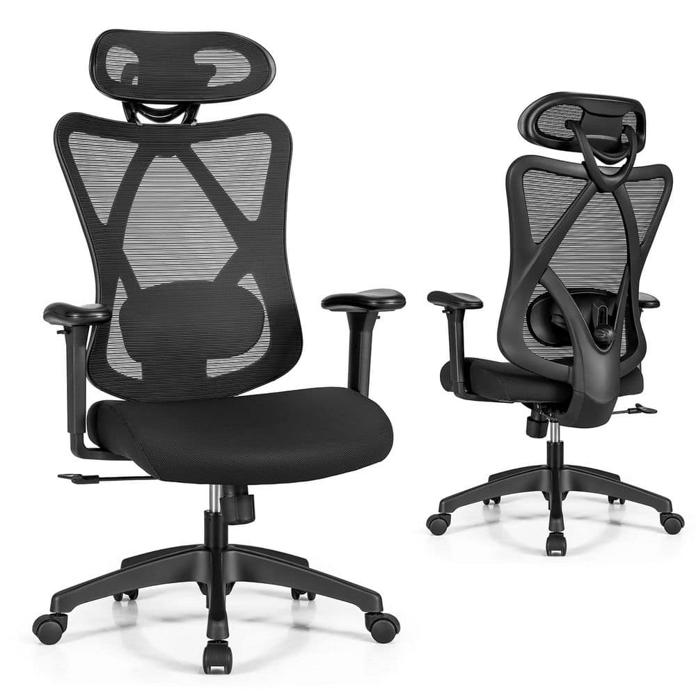 Costway Ergonomic High Back Mesh Office Chair w Adjustable Lumbar Support GHMHSKU01068 The Home Depot