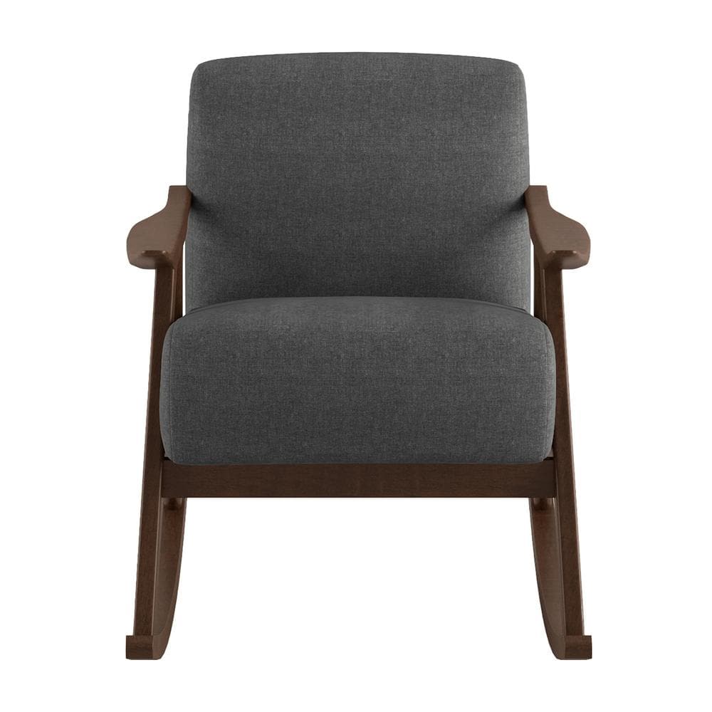 EVERGLADE HOME Bracco Dark Gray Mid-Century Fabric Upholstery Solid ...