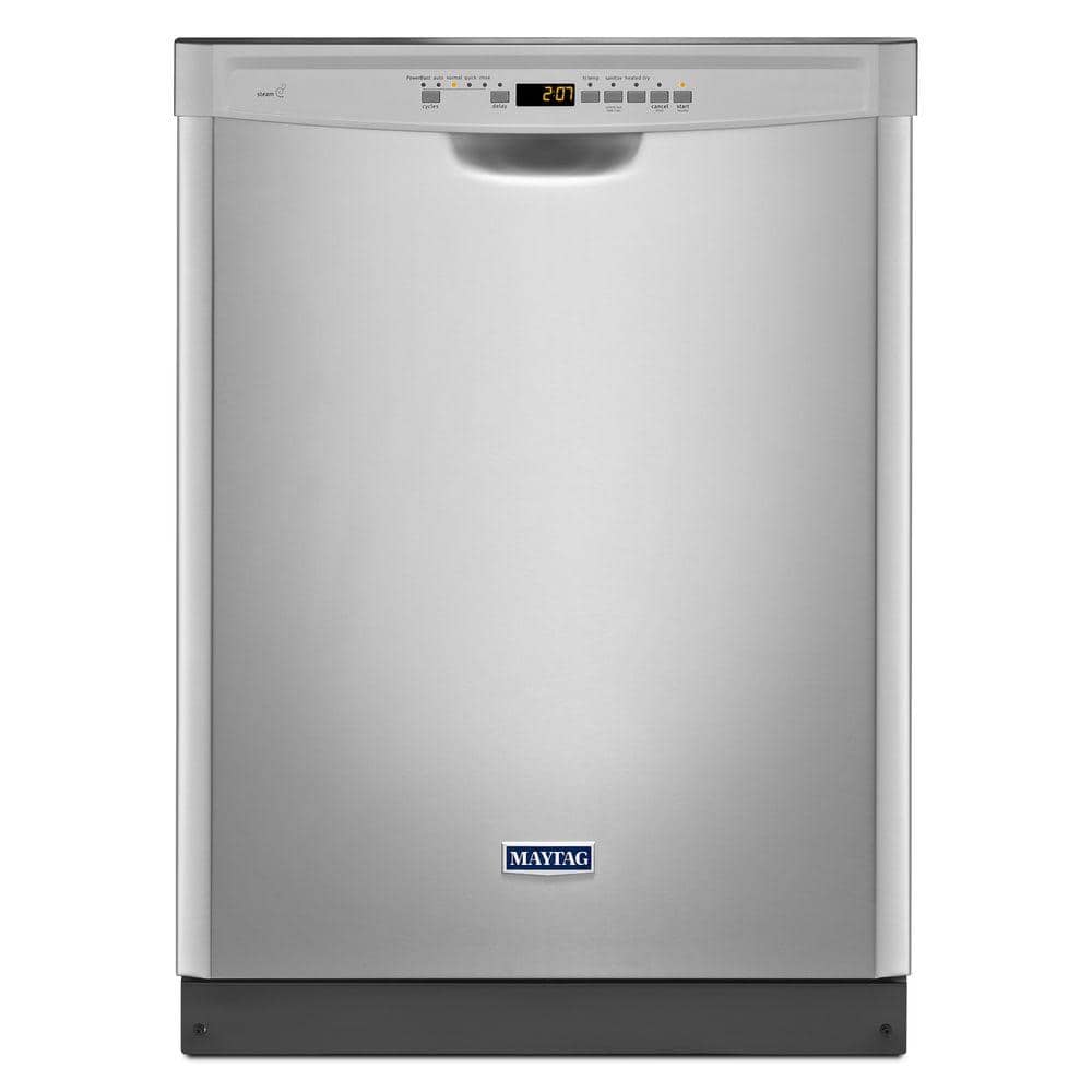 Maytag Front Control Dishwasher in Monochromatic Stainless Steel with ...