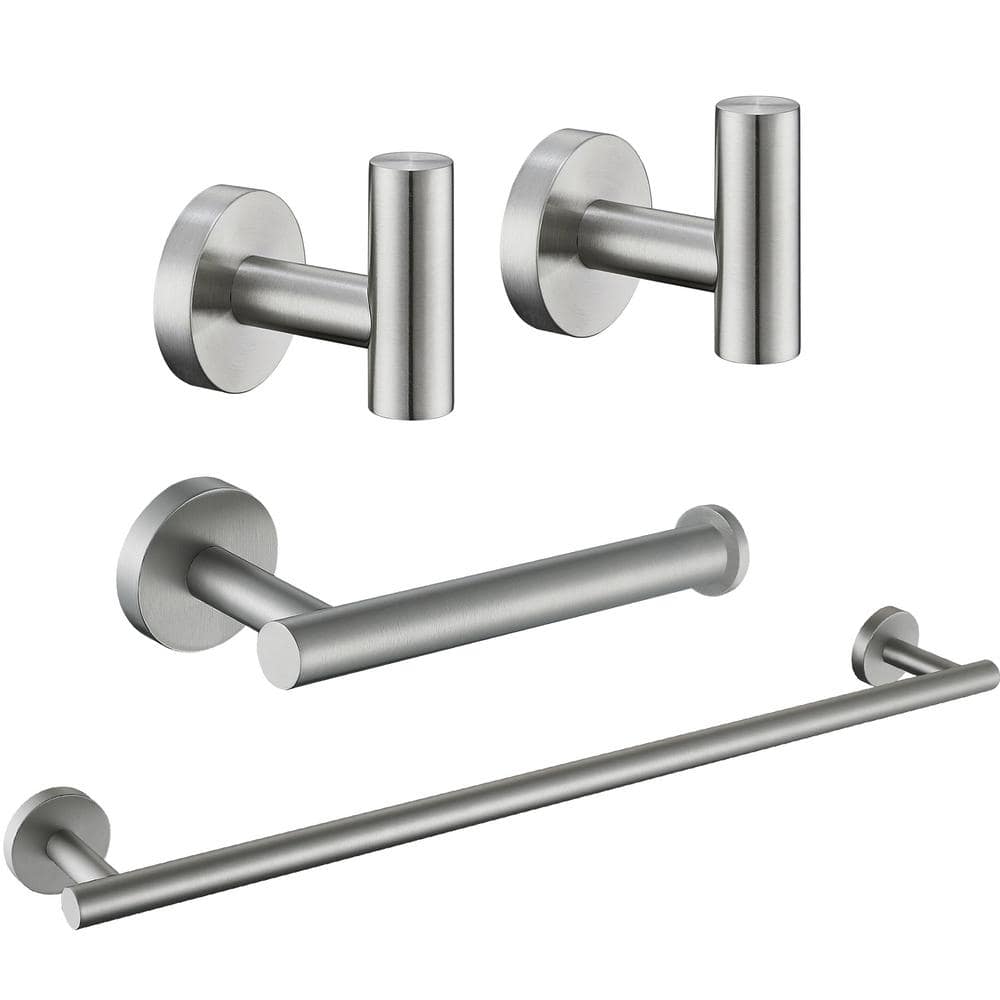 ruiling 4 -Piece Bath Hardware Set with Mounting Hardware in Brushed ...