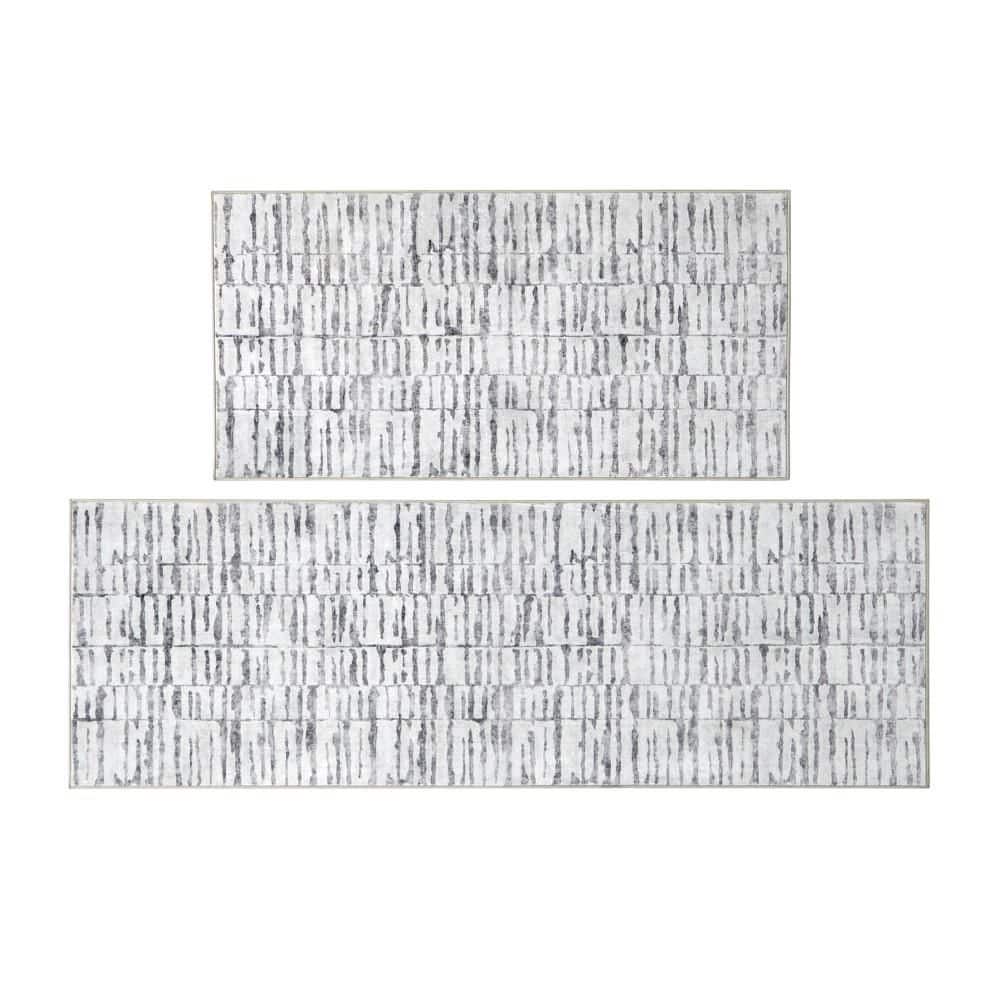 Wyatt & Ash Strata Texture Beige/Cream 2 ft. x 6 ft. Woven Abstract ...