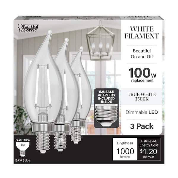 Reviews for Feit Electric 100W Equivalent BA10 E12/E26 Candelabra ...
