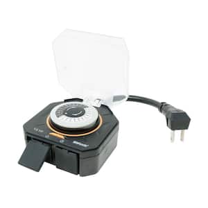 Woods 15-Amp 7-Day Outdoor Plug-In Heavy-Duty Dual-Outlet Digital Timer ...