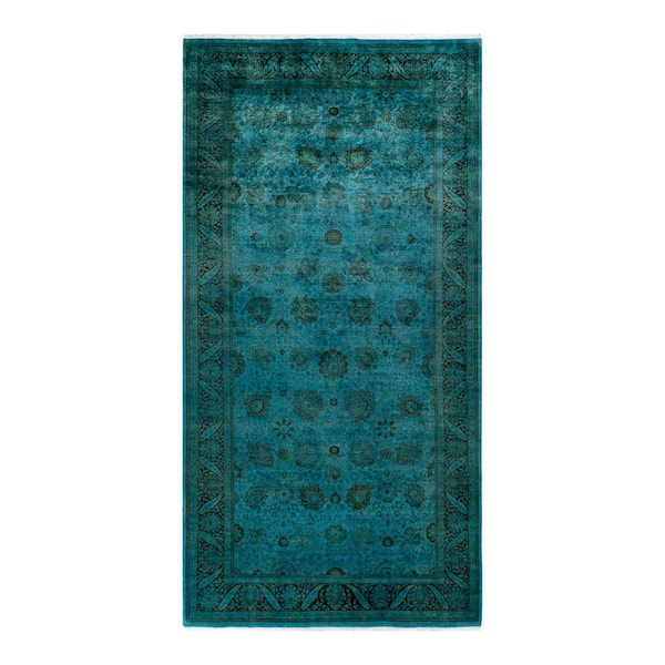 Chloe & Olivia Home Overdyed Blue 9 x 12 Solid Wool Indoor Area Rug ...