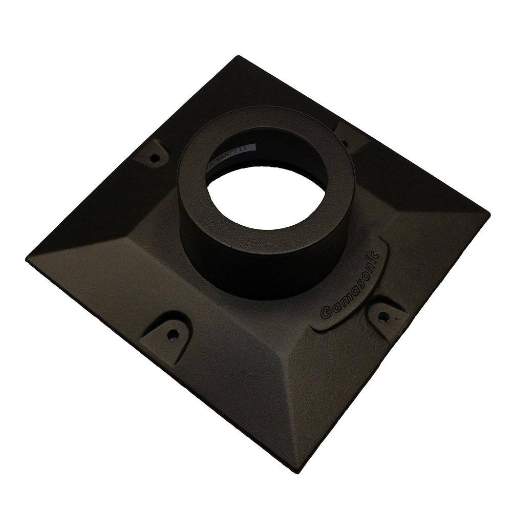 GAMA SONIC Black Pier Base Aluminum Mount for 3 in. Outdoor Post Light ...