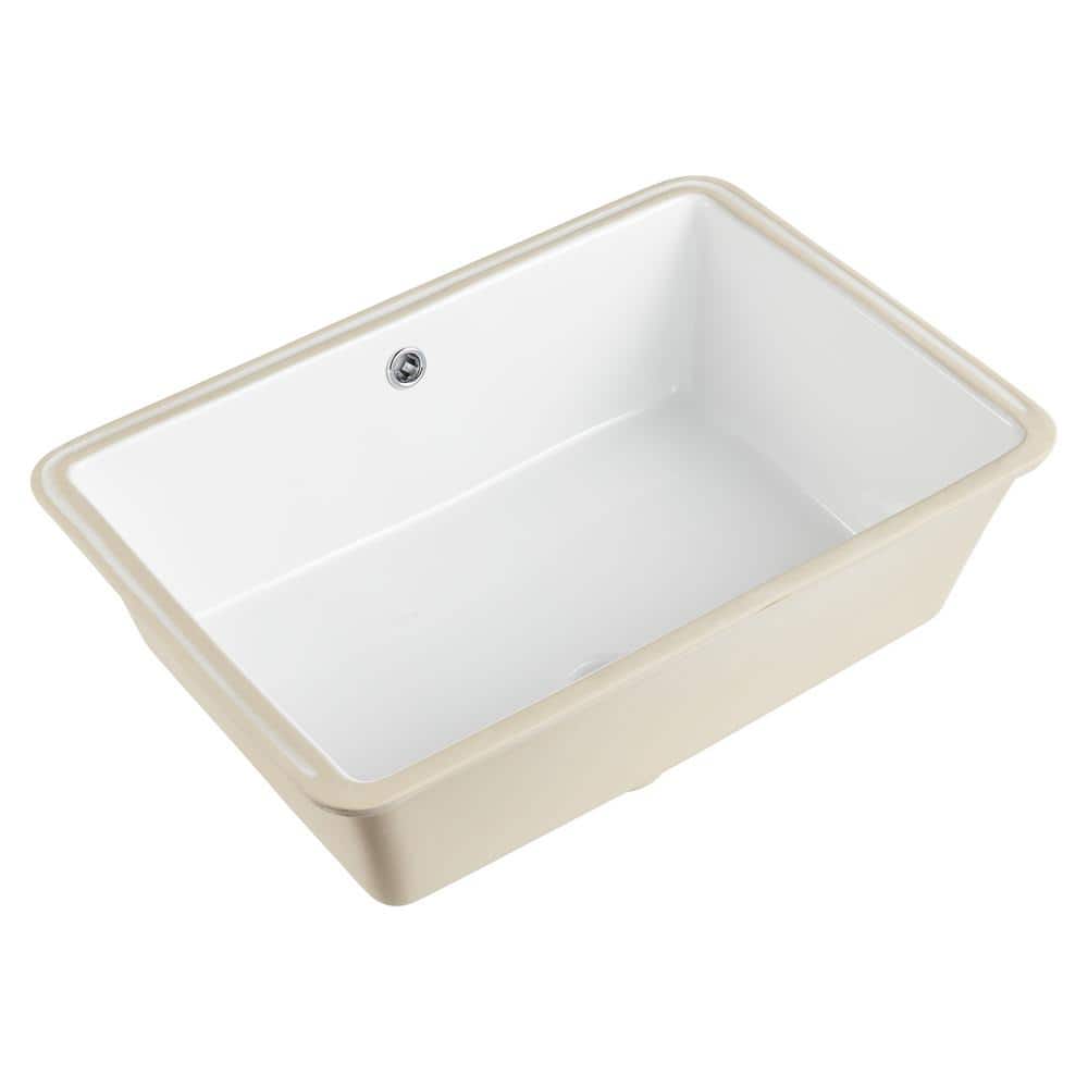 Glacier Bay 21 in. Rectangular Vitreous China Bathroom Sink in White ...