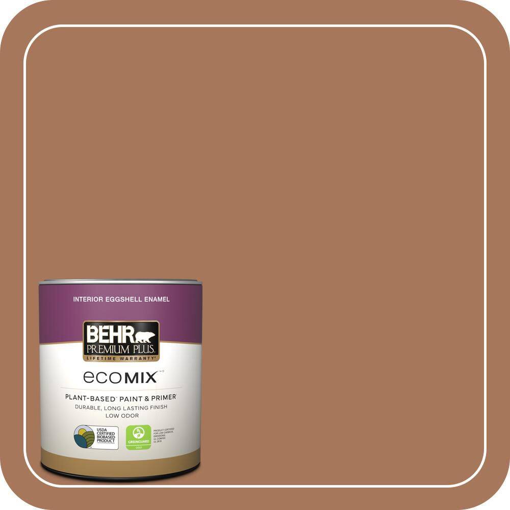 BEHR PREMIUM PLUS 1 qt. #240F-5 Toasted Chestnut Eggshell Enamel EcoMix ...