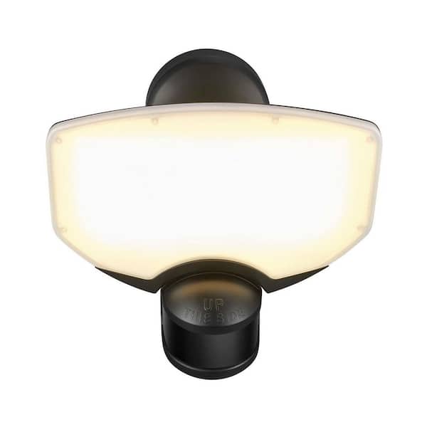 Globe Electric 70-Watt 7000 Lumen 240° Black Motion Sensing Integrated ...