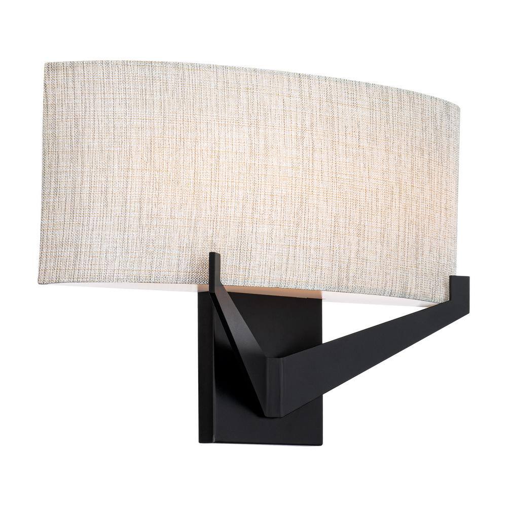 WAC Lighting Fitzgerald 16 in. 1-Light Black LED Wall Sconce with ...