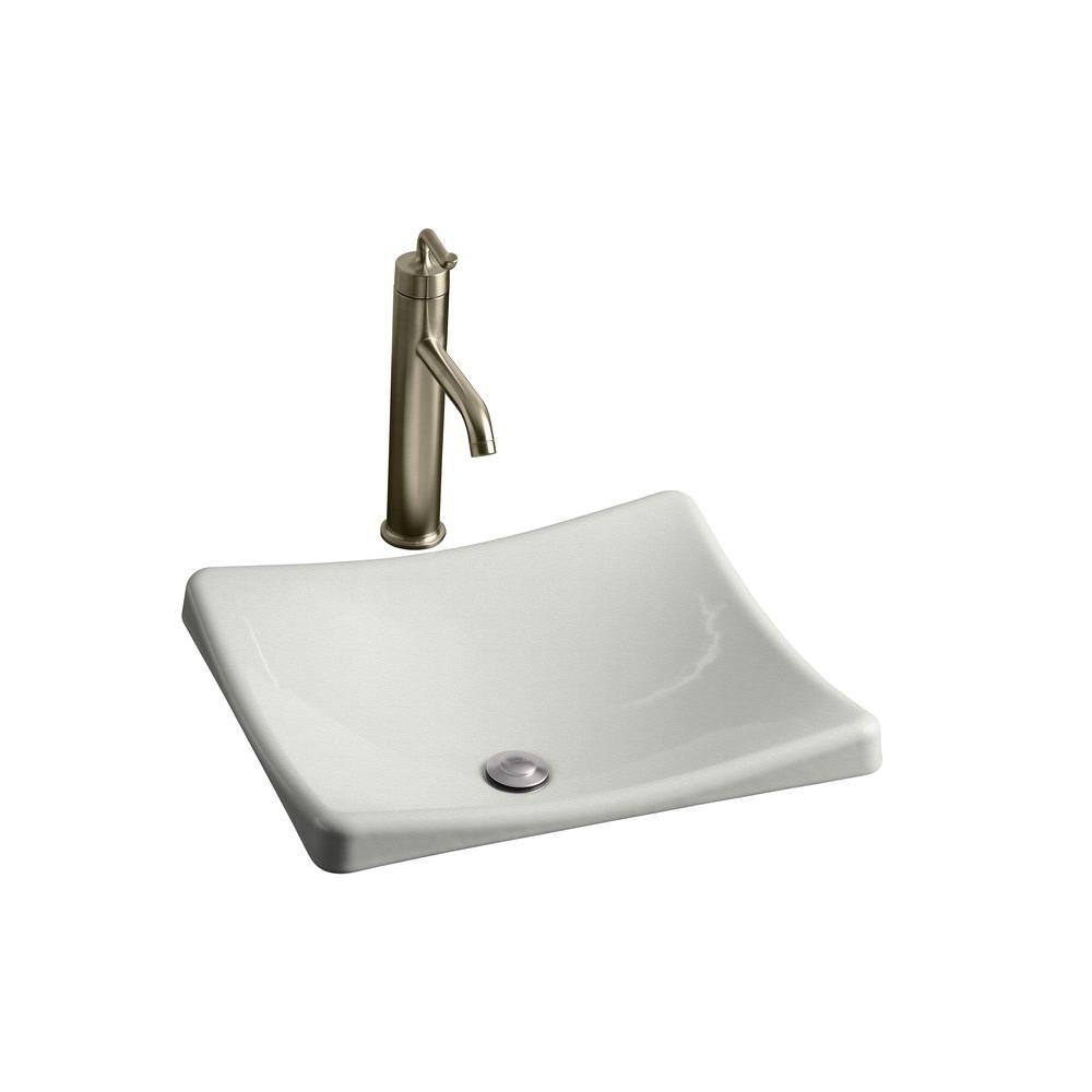 KOHLER DemiLav Wading Pool Cast Iron Vessel Sink in Sea Salt-K-2833-FF ...