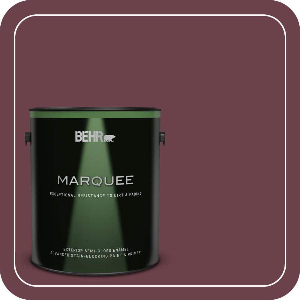 BEHR MARQUEE 1 gal. #110D-7 Vin Rouge Semi-Gloss Enamel Exterior Paint ...