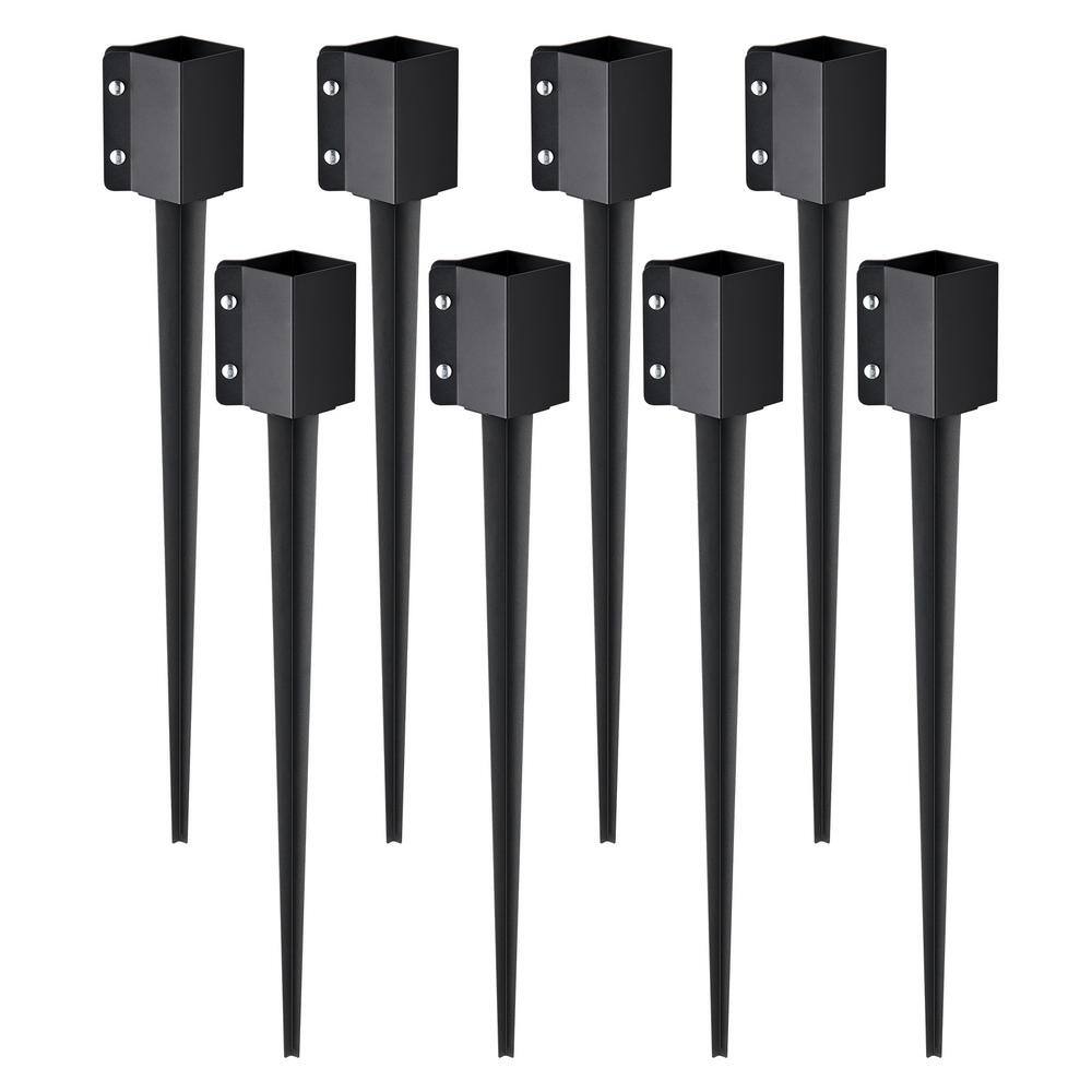 SKYSHALO Fence Post Anchor Ground Spike 8-Pack 36 in. x 4 in. x 4 in ...