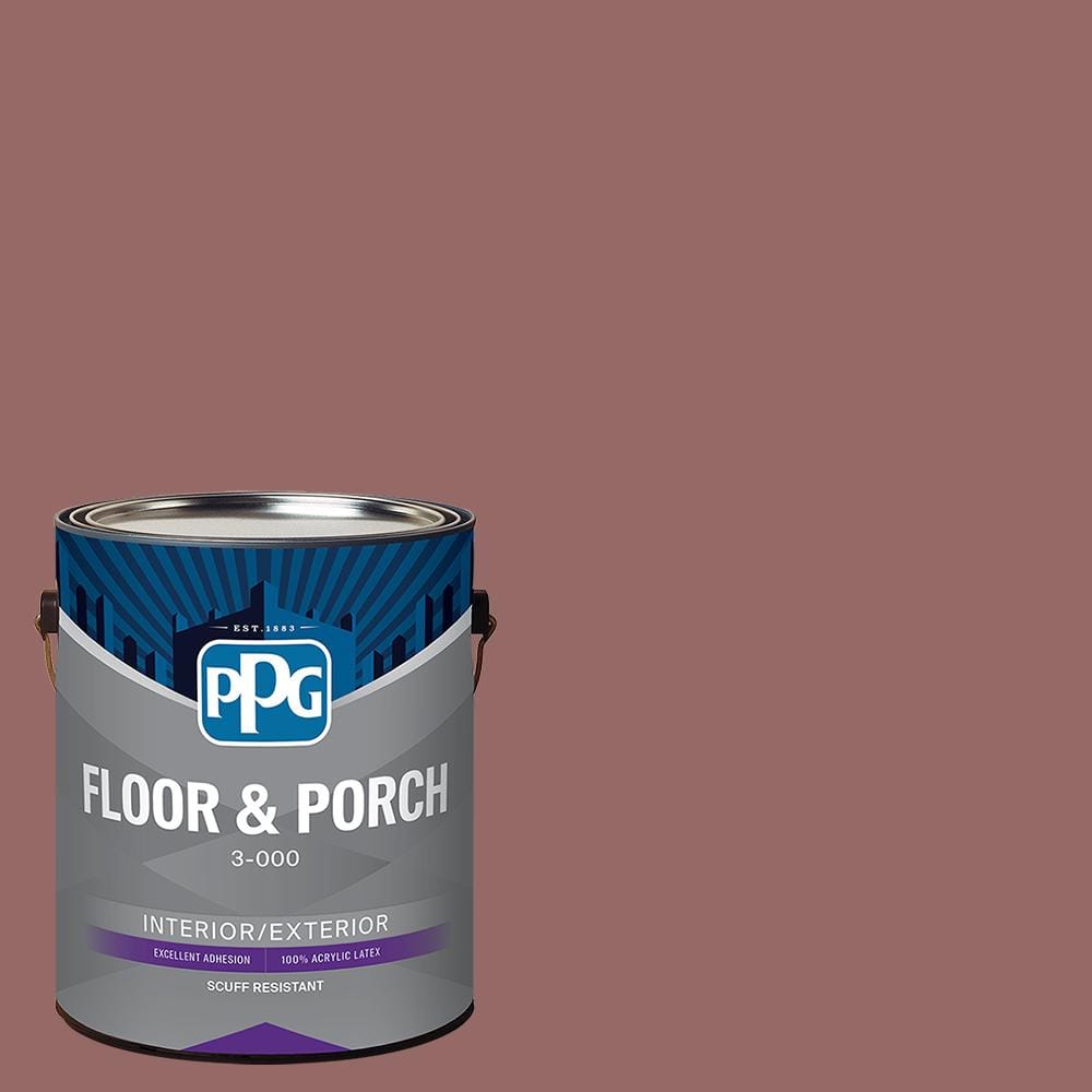 PPG 1 gal. PPG1053-6 Clay Ridge Satin Interior/Exterior Floor and Porch ...