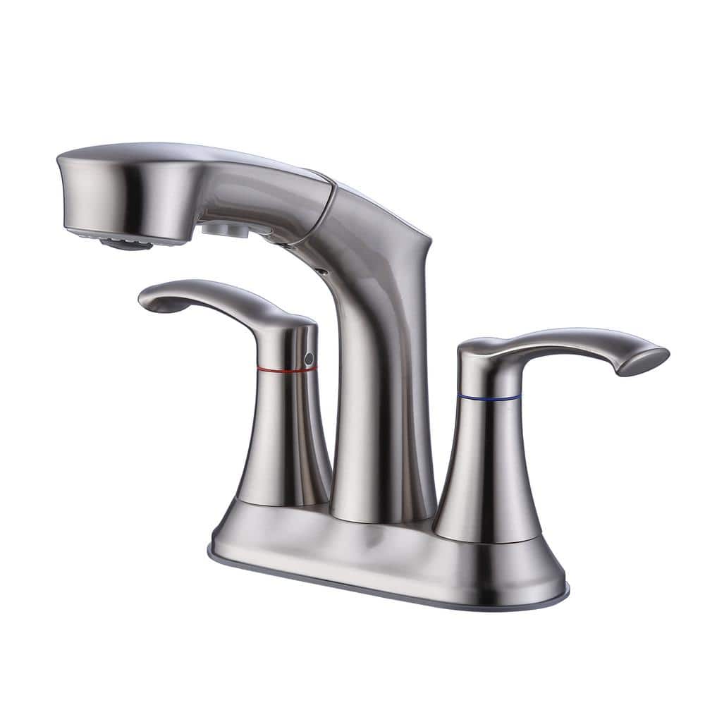 GIVING TREE 4 in. Centerset 2-Handle Bathroom Faucet with Pull Out ...