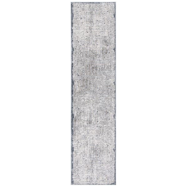 SAFAVIEH History 2 ft. x 8 ft. Ivory/Dark Gray Distressed Runner Rug ...