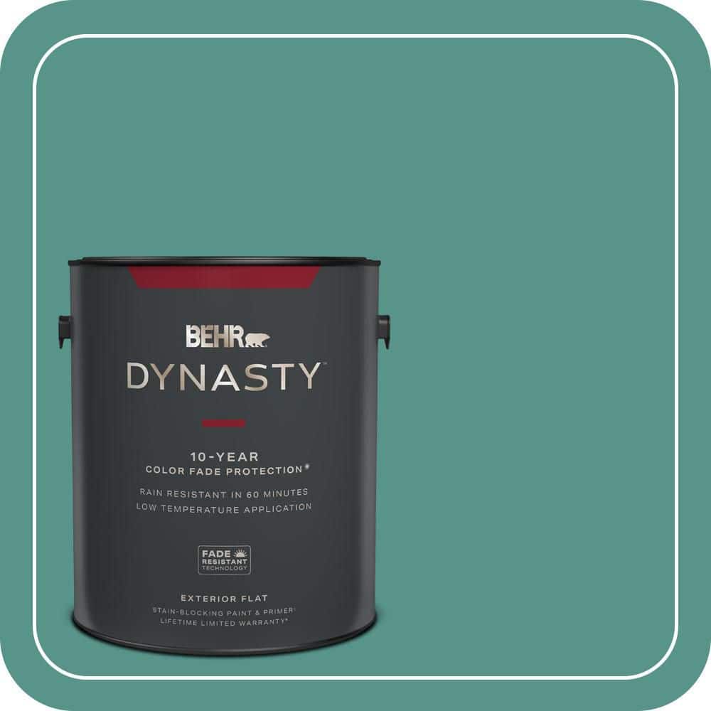 BEHR DYNASTY 1 gal. #490D-6 Thermal Spring Flat Exterior Stain-Blocking ...