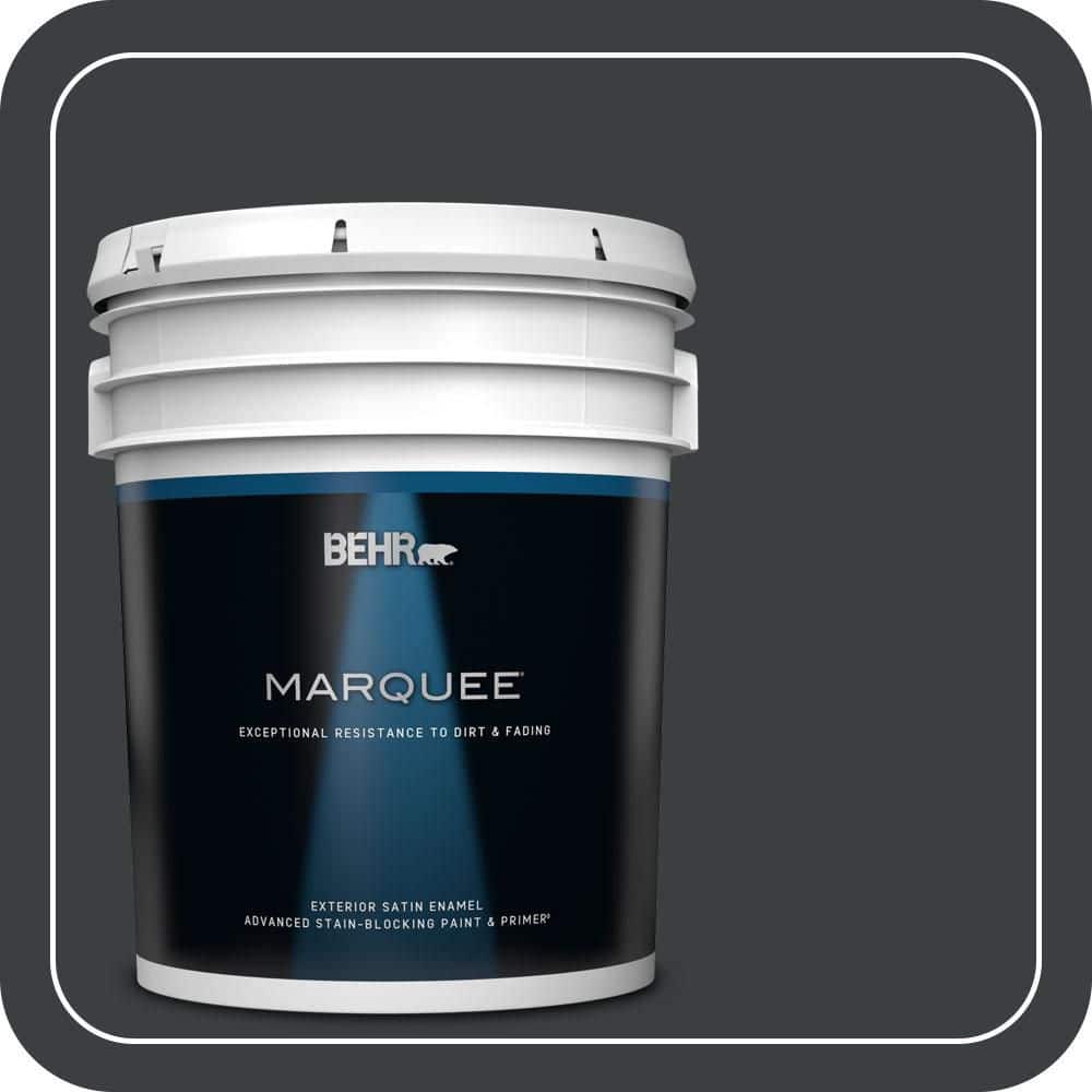 BEHR MARQUEE 5 gal. #ECC-25-3 Obsidian Stone Satin Enamel Exterior ...