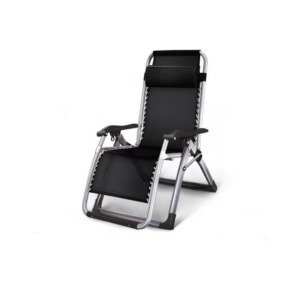 Primehome Oversized Black Metal Zero Gravity Lawn Chair with Thick ...