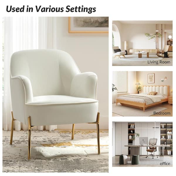 Karat Home Nora Accent Chair Ivory White