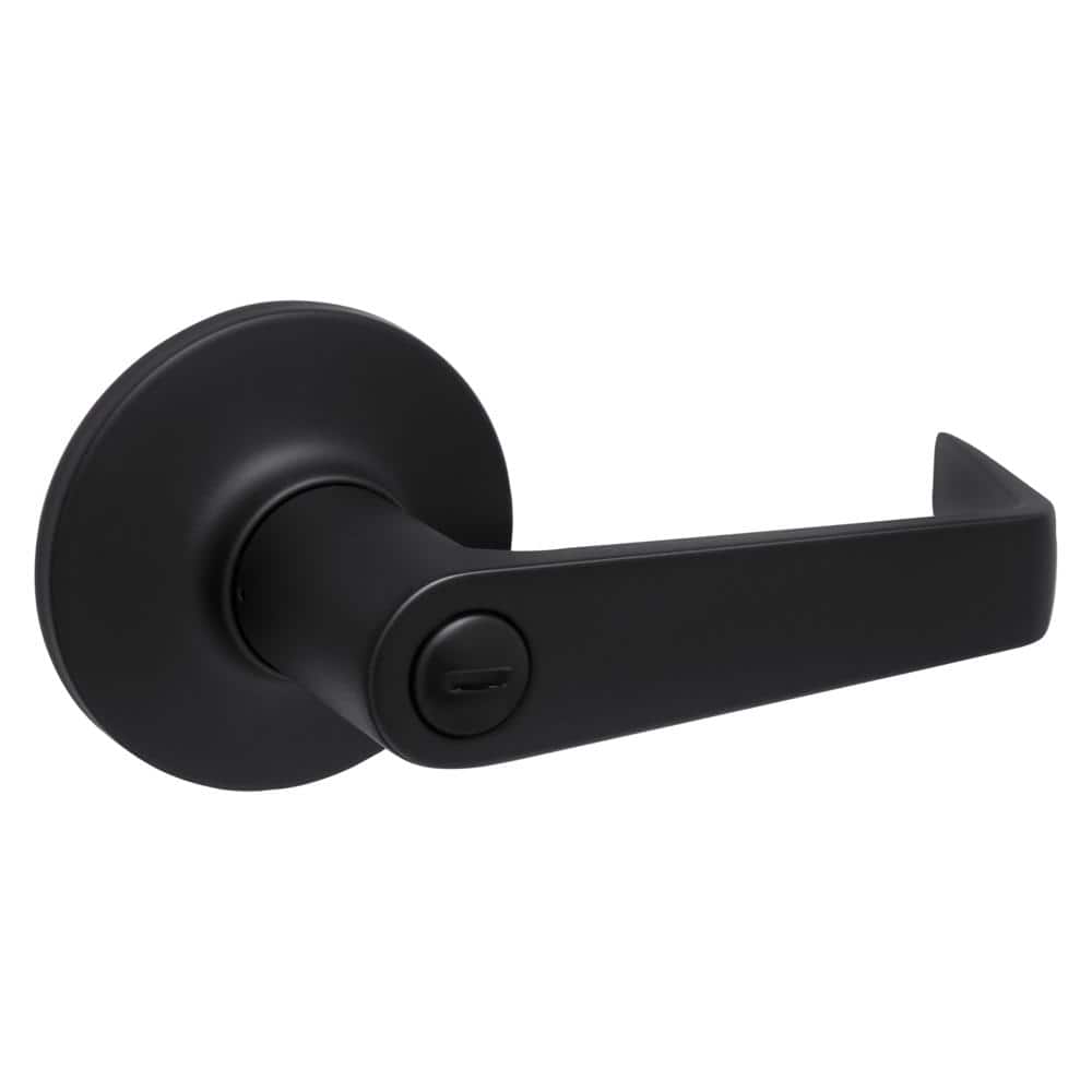 Kwikset Carson Matte Black Round Bed/Bath Reversible Door Handle 408CNL ...