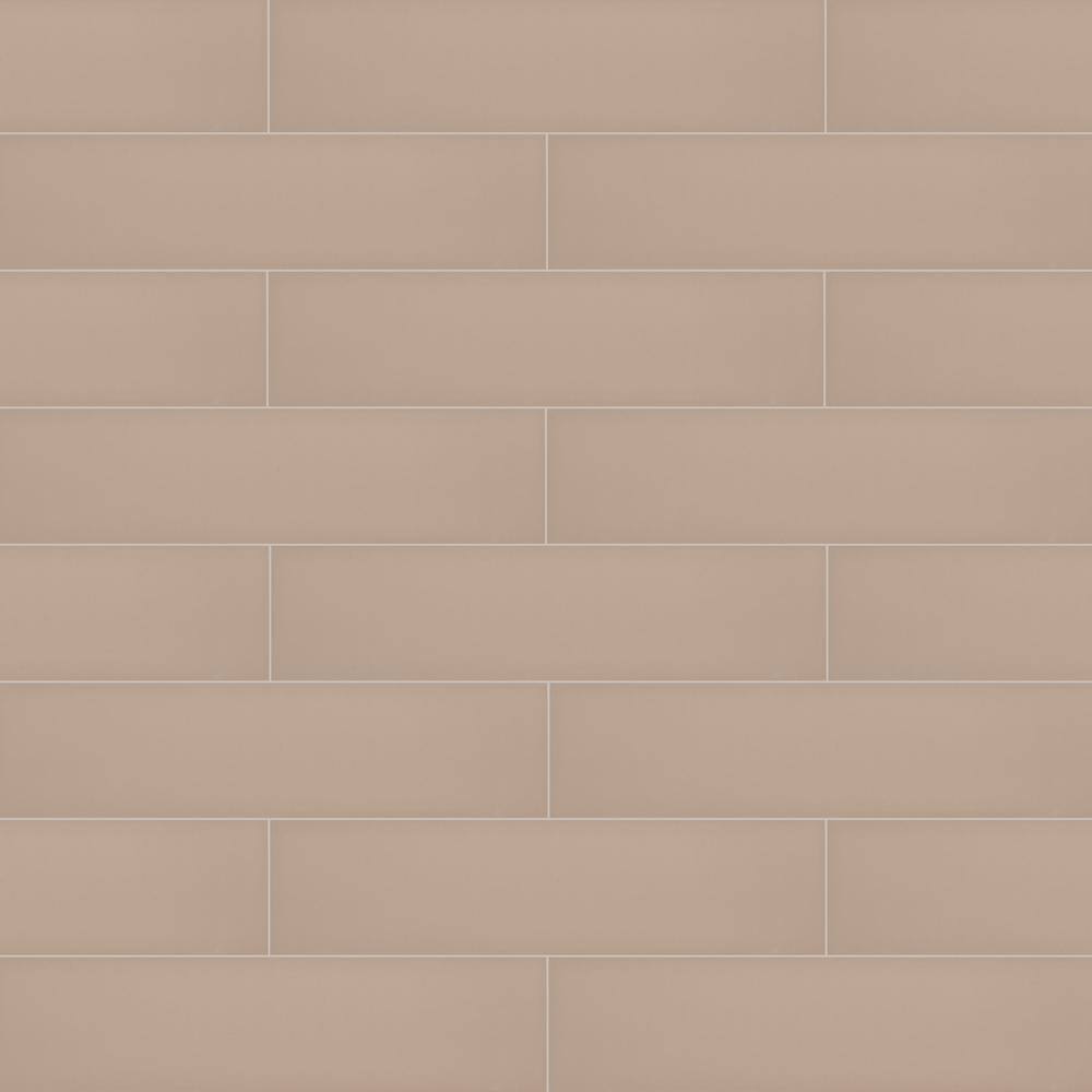 Florida Tile Inc Streamline Fawn Brown Glossy 4 in. x 16 in. Ceramic ...