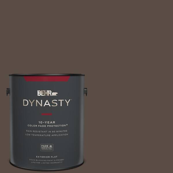 BEHR DYNASTY 1 gal. #PPU5-19 Dark Truffle Flat Exterior Stain-Blocking ...
