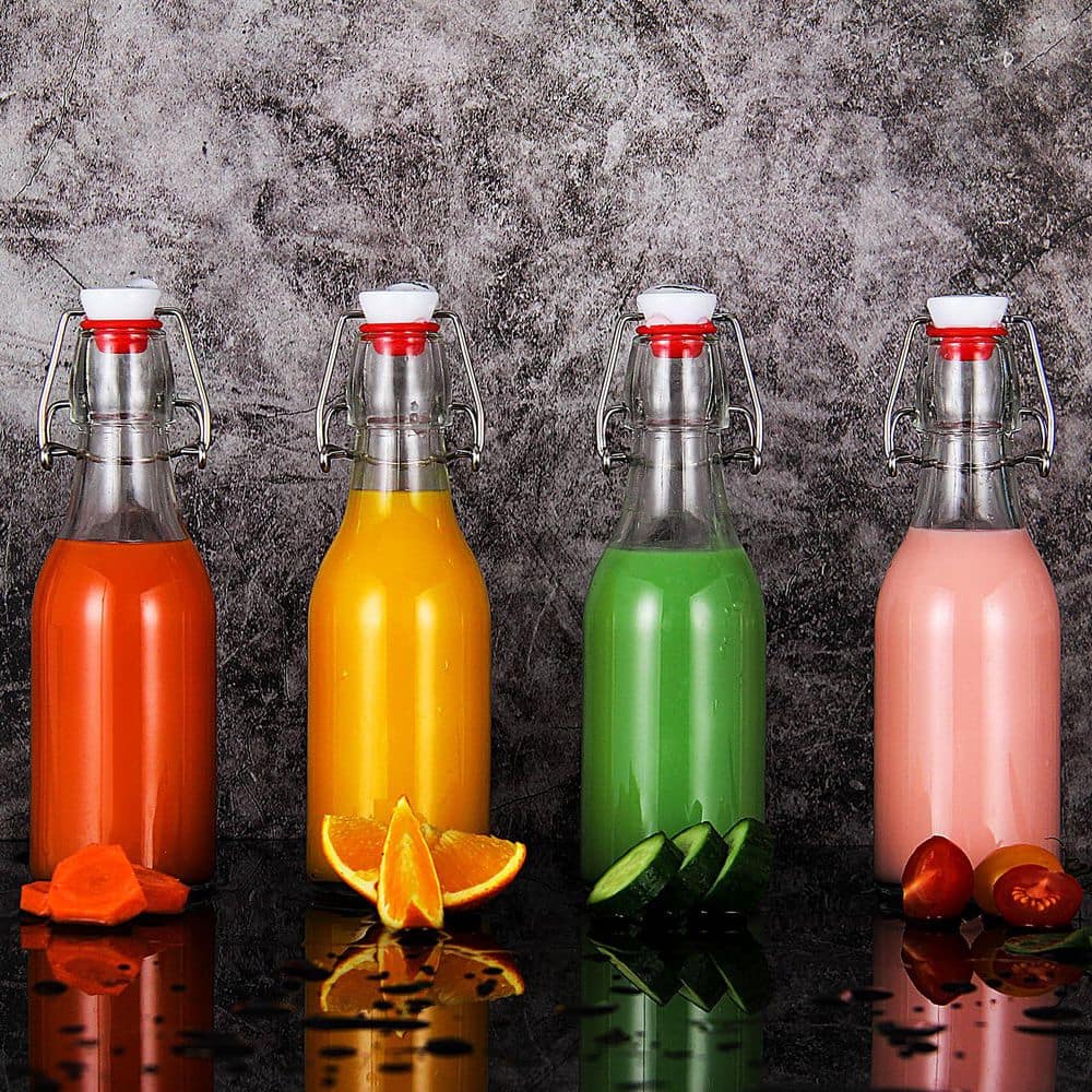 Esepony 8 oz. Swing Top Bottles with Airtight Rubber Seal Flip Caps for ...