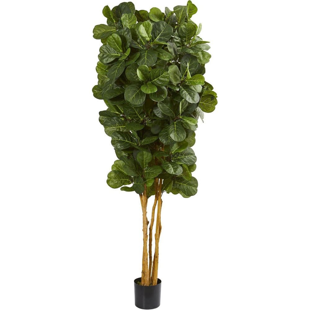 7 ft. Artificial Fiddle Leaf Fig Tree in Black Pot Z076BSM3G4 - The ...
