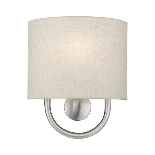 Livex Lighting Stratton 9 in. 1-Light Brushed Nickel ADA Wall Sconce ...