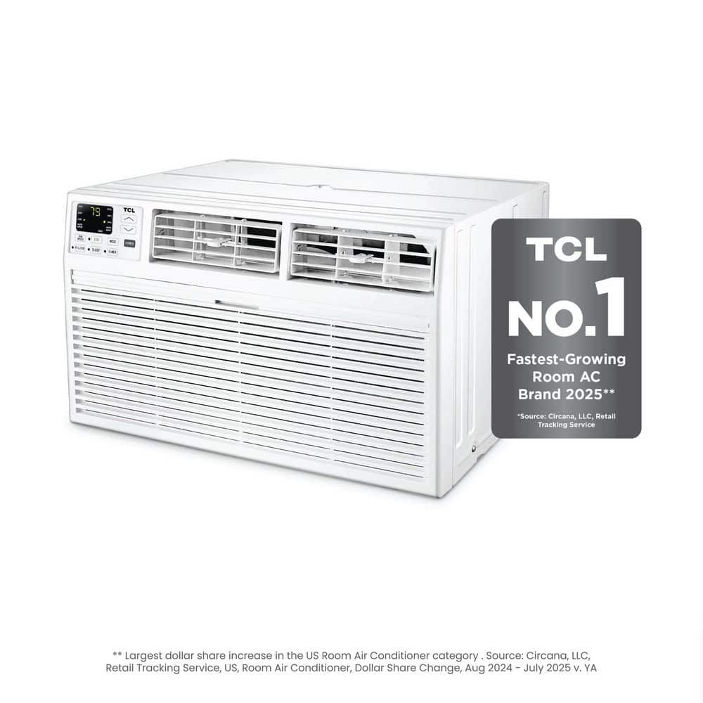 TCL 8,000 (DOE) BTU 115 Volts Through-the-Wall Air Conditioner Cools ...