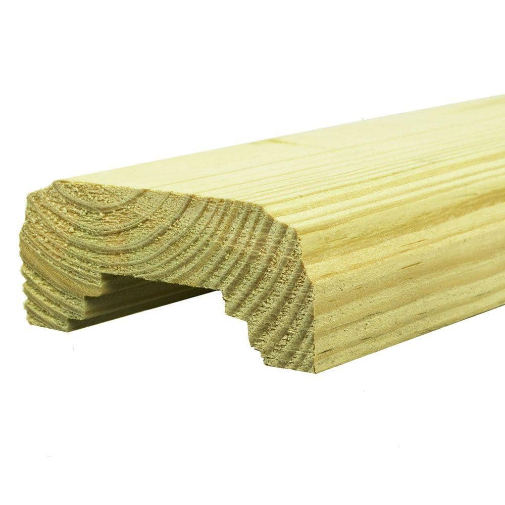 Pressure-Treated 6 ft. Molded Pine Handrail 0601553 - The Home Depot