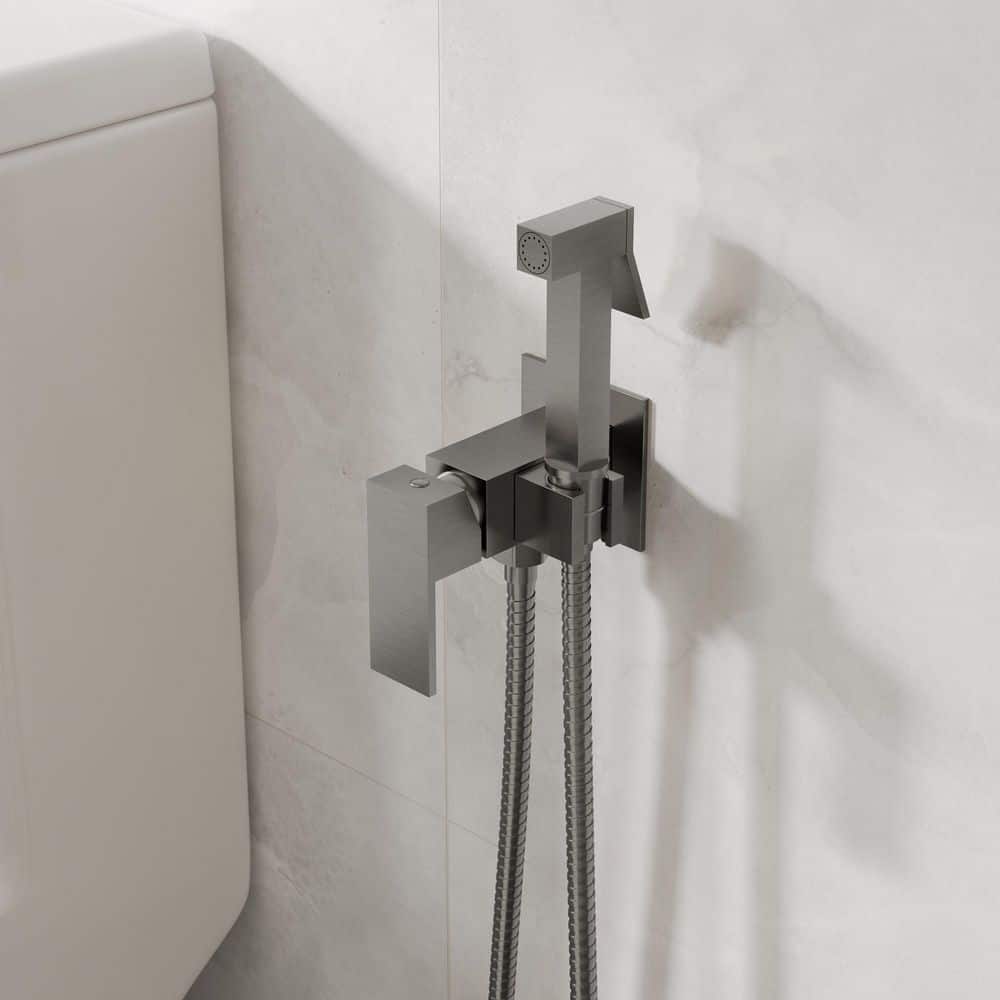 GRANDJOY Modern 1 Handle Wall Mount Brass Bidet Faucet-Adjustable Hot ...