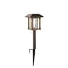 Hampton Bay Taylor 20 Lumens Solar 2-Tone Bronze and Wood LED Landscape ...