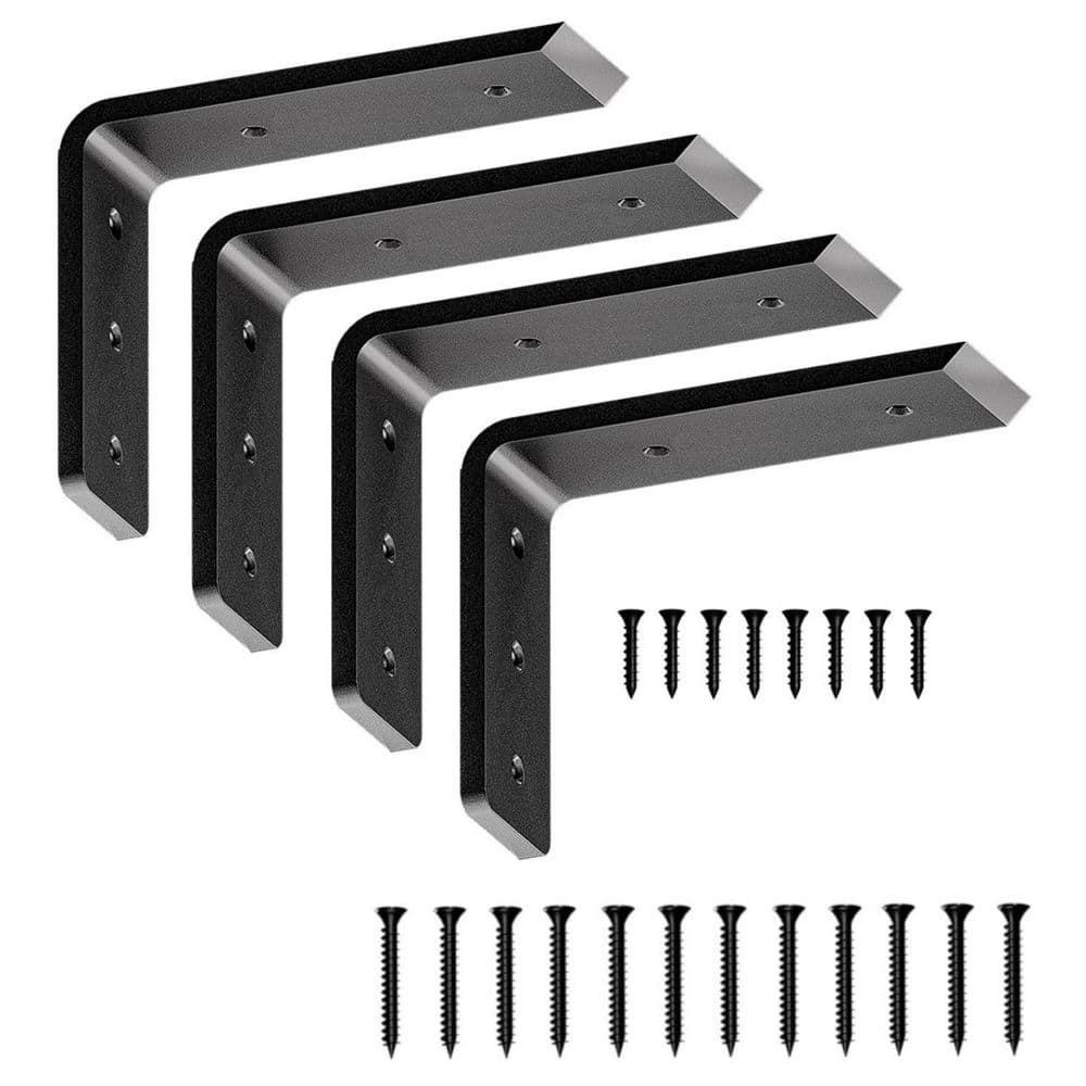 Numhew 4-Pack 8 in. Countertop Support Brackets, L Shelf Bracket, Blind ...