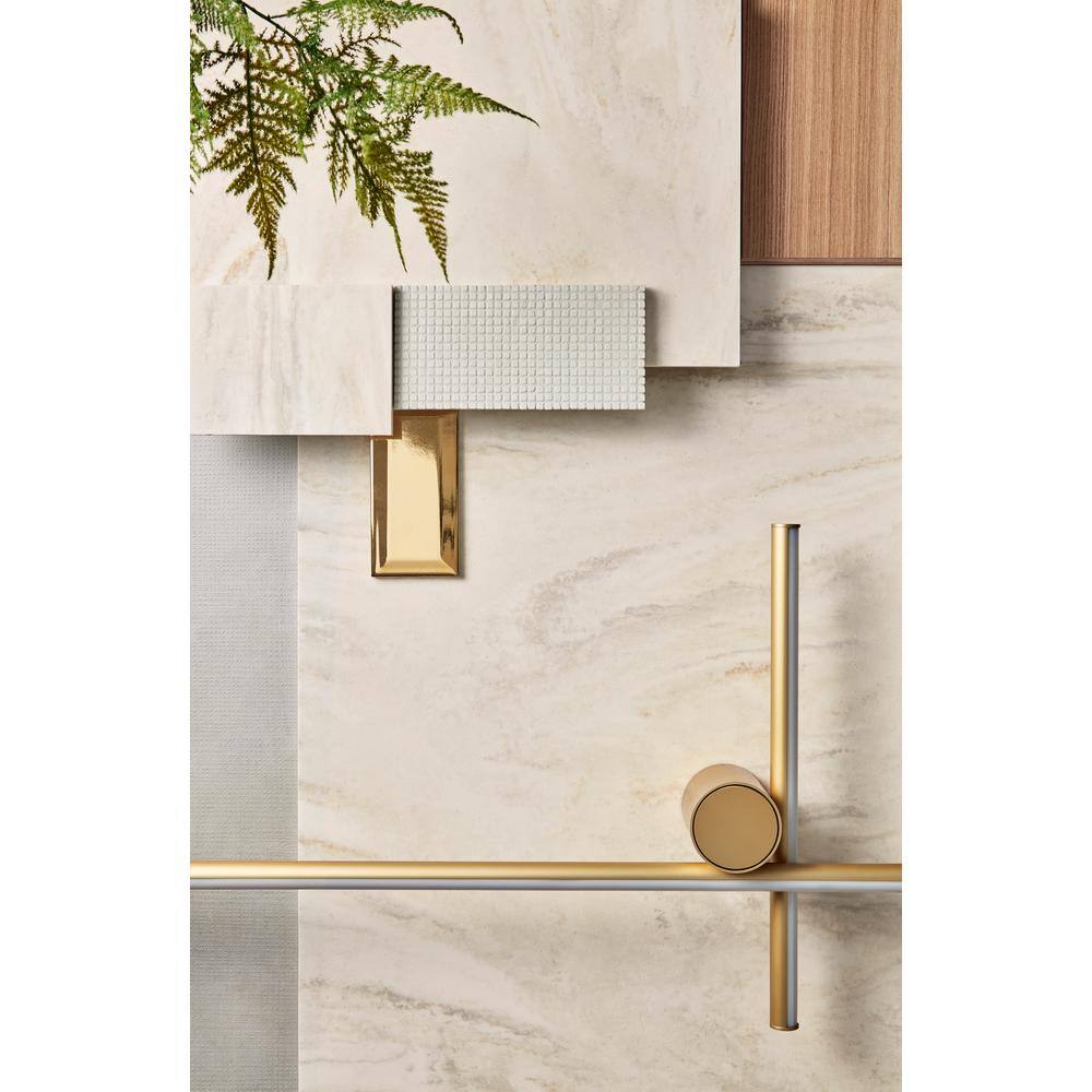 Corian 4x4 Solid Surface Countertop Sample in Carrara Crema CHD904-15404CRC - The Home Depot