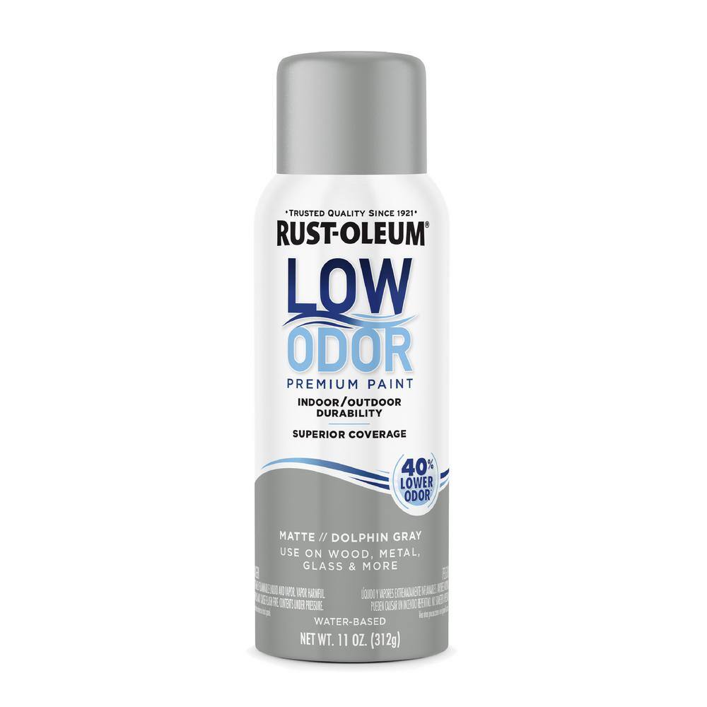Rust-Oleum Low Odor 11 oz. Matte Dolphin Gray Low Odor Water-Based ...