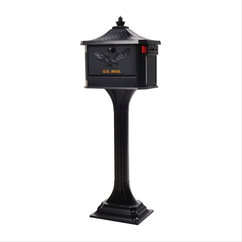 Architectural Mailboxes Pedestal Black, Large, Aluminum, Locking, All ...