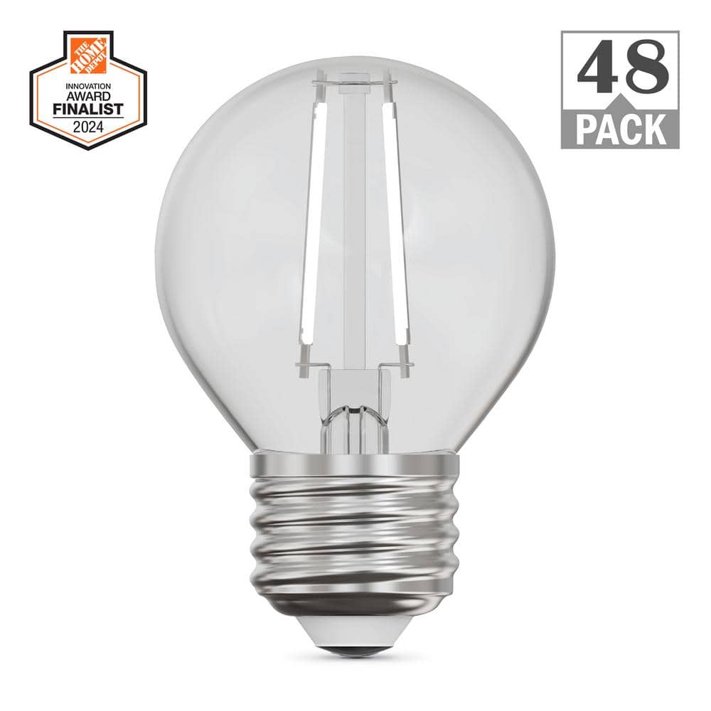 Feit Electric 60-Watt Equivalent G16.5 Globe Dimmable White Filament ...
