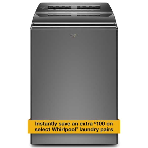 Whirlpool 5.2 cu. ft. Smart Top Load Washer in Chrome Shadow WTW8127LC ...