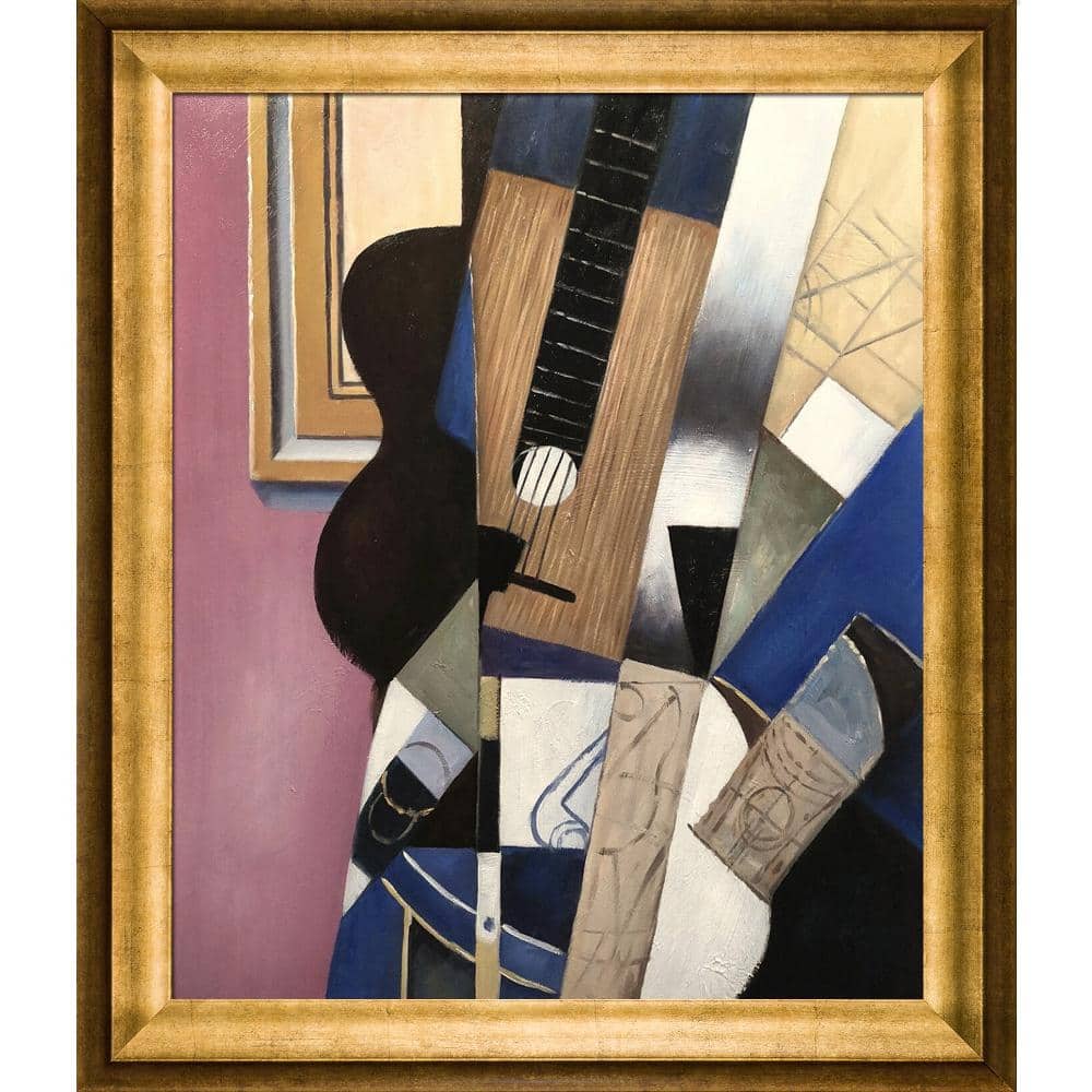 LA PASTICHE Guitar and Pipe by Juan Gris Athenian Gold Framed Abstract ...