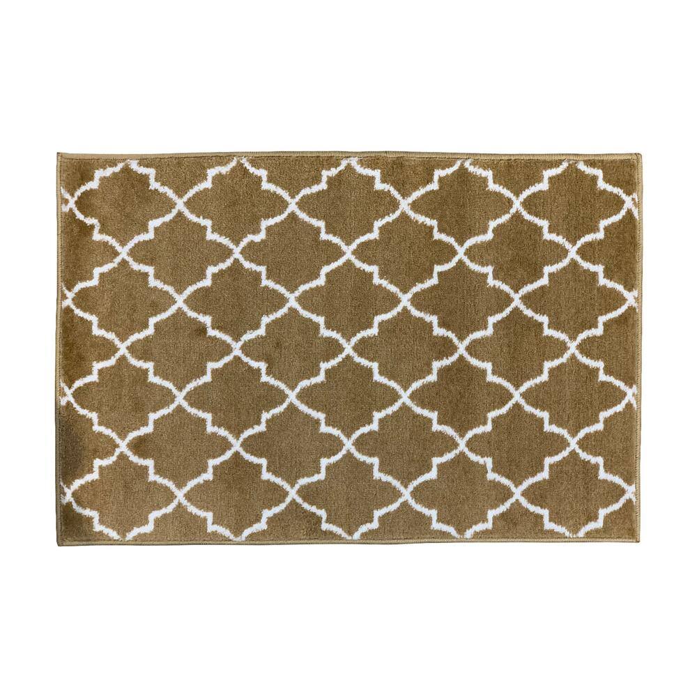SUSSEXHOME Trellisville Collection Cotton Beige 2 ft. x 3 ft. Jute ...