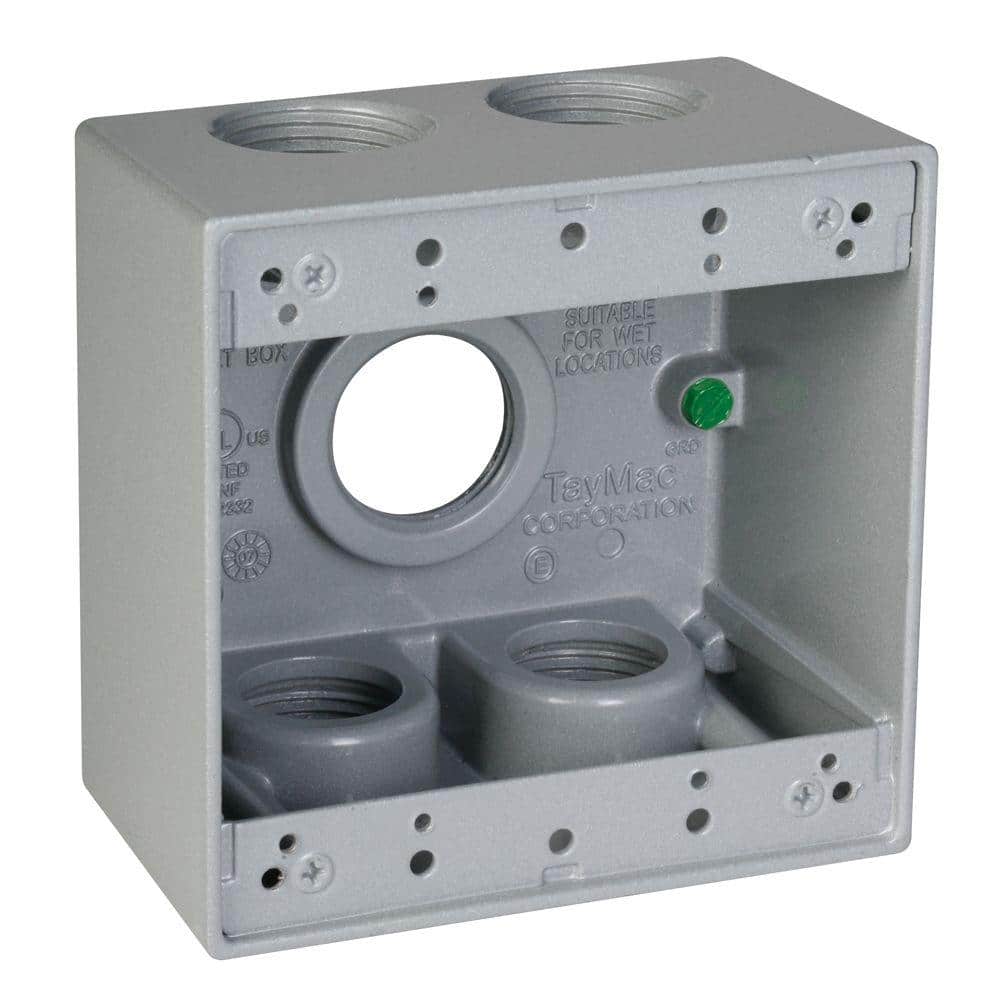 TAYMAC 2-Gang Five 1 in. Hole Electrical Box DB5100S - The Home Depot