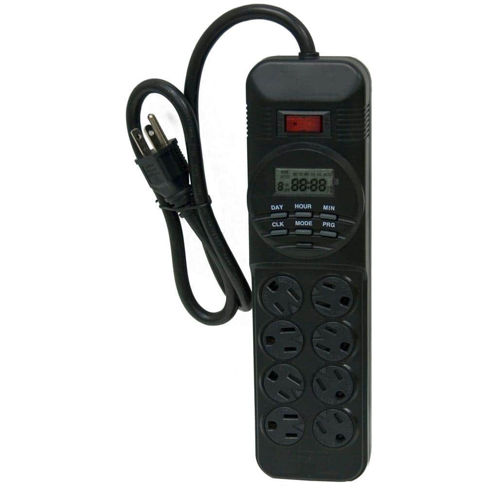 GE 7-Day 8-Outlet Power Strip Timer 15077 - The Home Depot