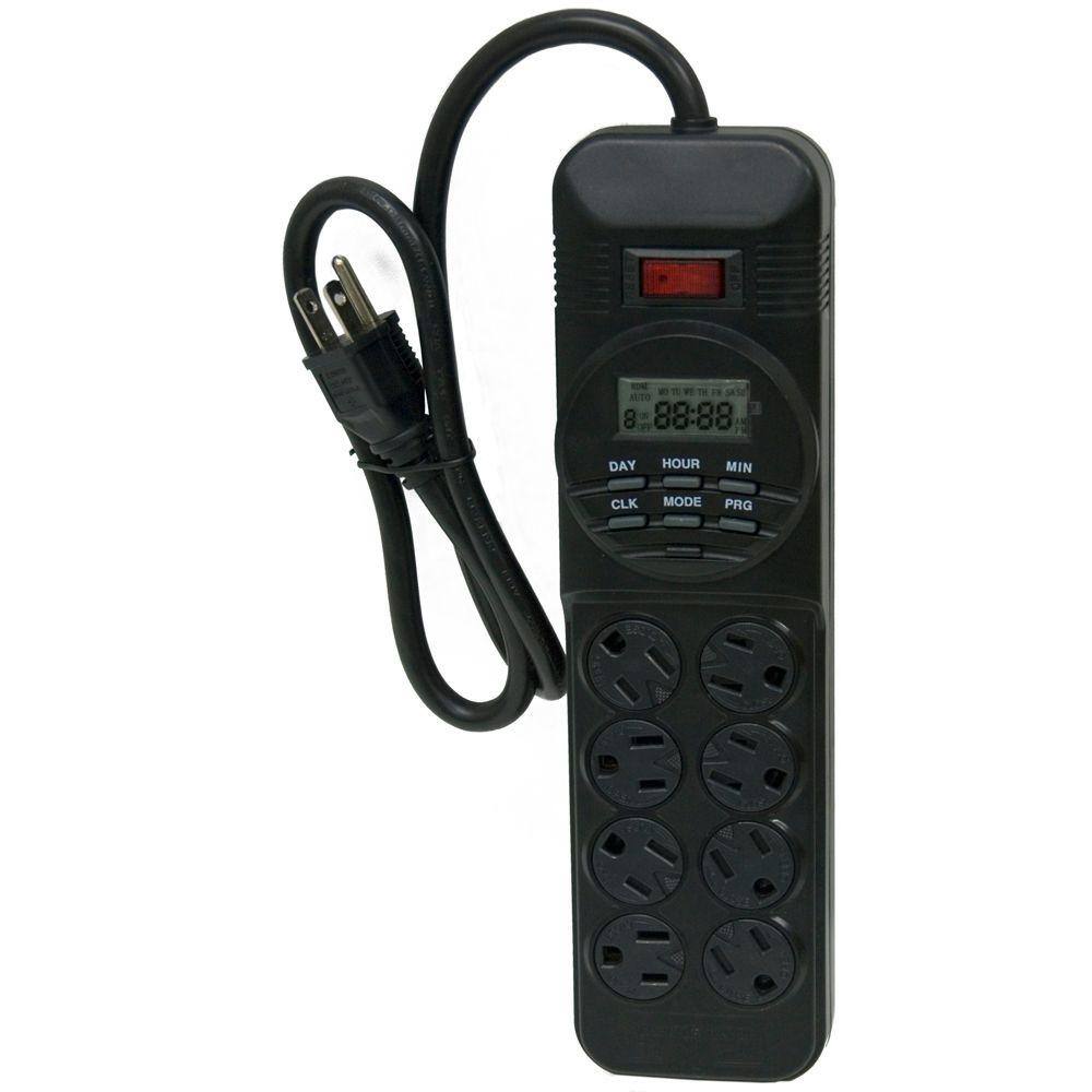 GE 7-Day 8-Outlet Power Strip Timer 15077 - The Home Depot