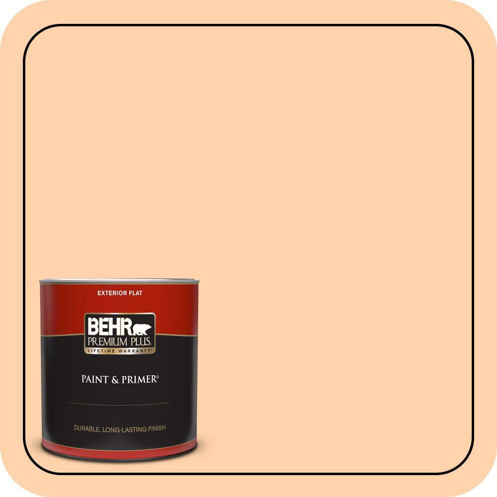 BEHR PREMIUM PLUS 1 qt. #270A-3 Luminary Flat Exterior Paint & Primer ...