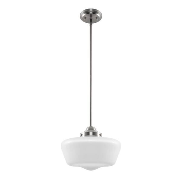 Emeritpro 11.8 in. 1-Light Brushed Nickel Mini Dome Pendant Light with ...